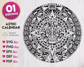 Aztec Calendar Svg - Etsy