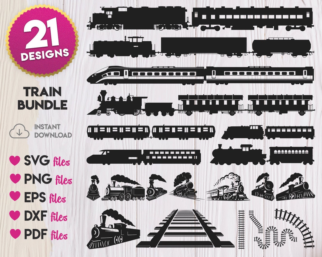 Train Silhouette Svg, Train SVG Bundle, Locomotive Svg, Freight Train ...