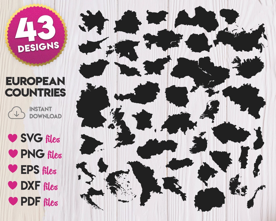 European Countries SVG, European Countries Silhouette Svg, Norway ...