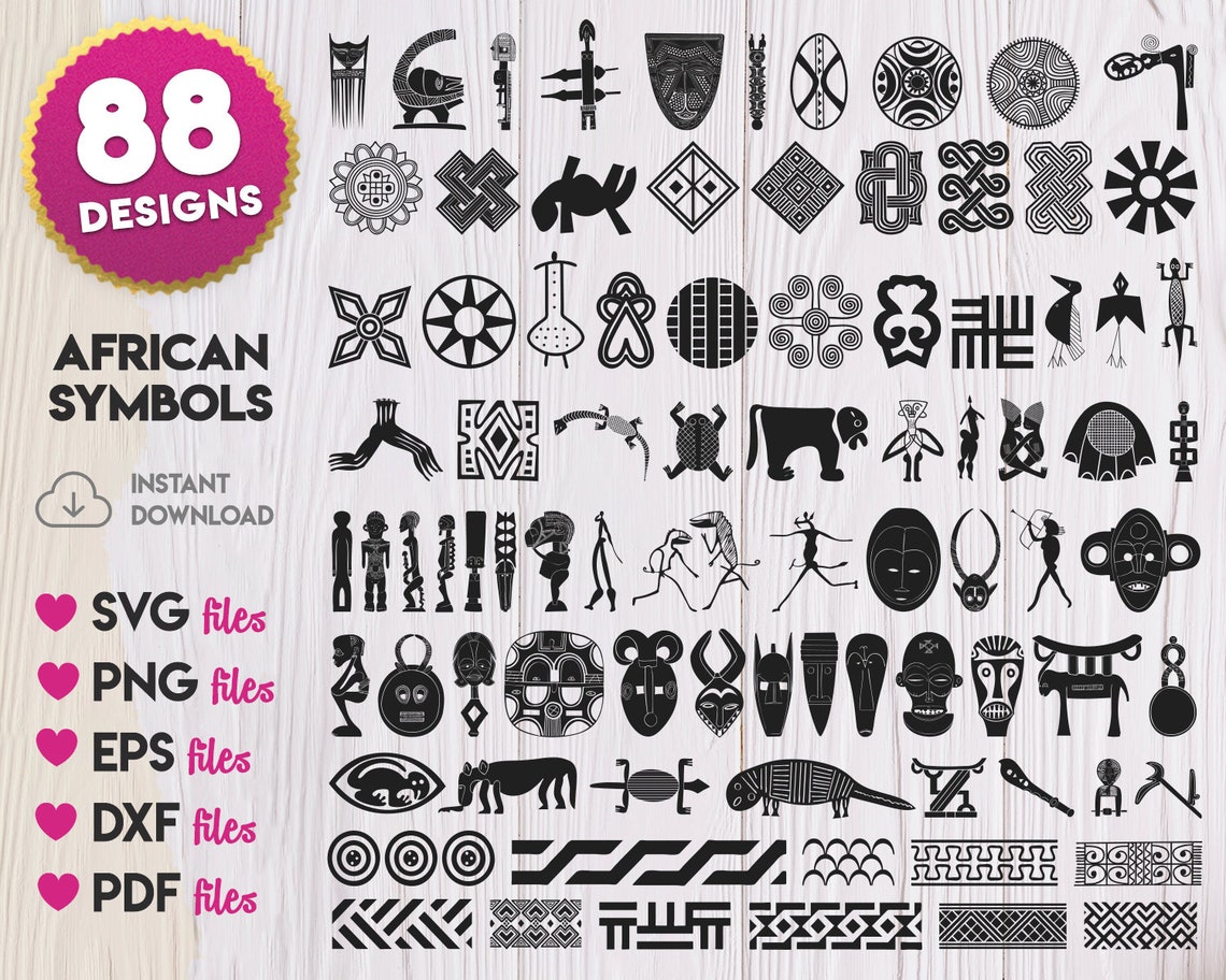 African Symbols SVG, African Symbols Vector, African Symbols Cricut ...