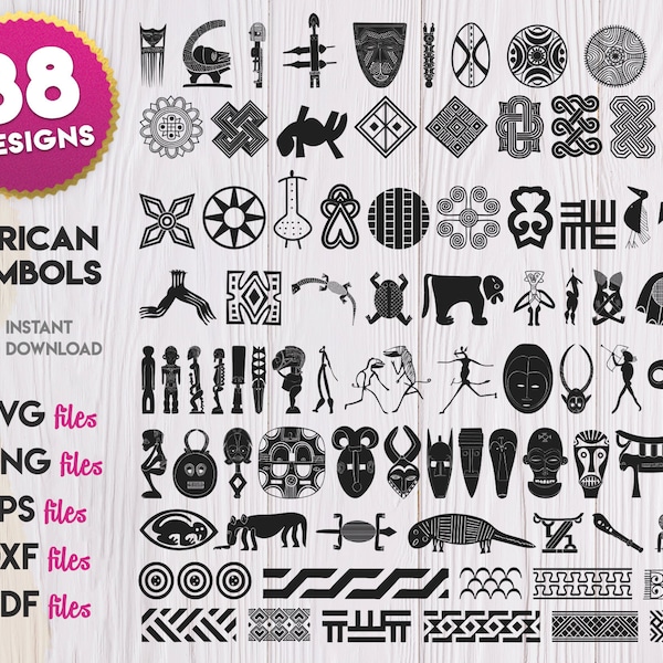 African Symbols Svg - Etsy