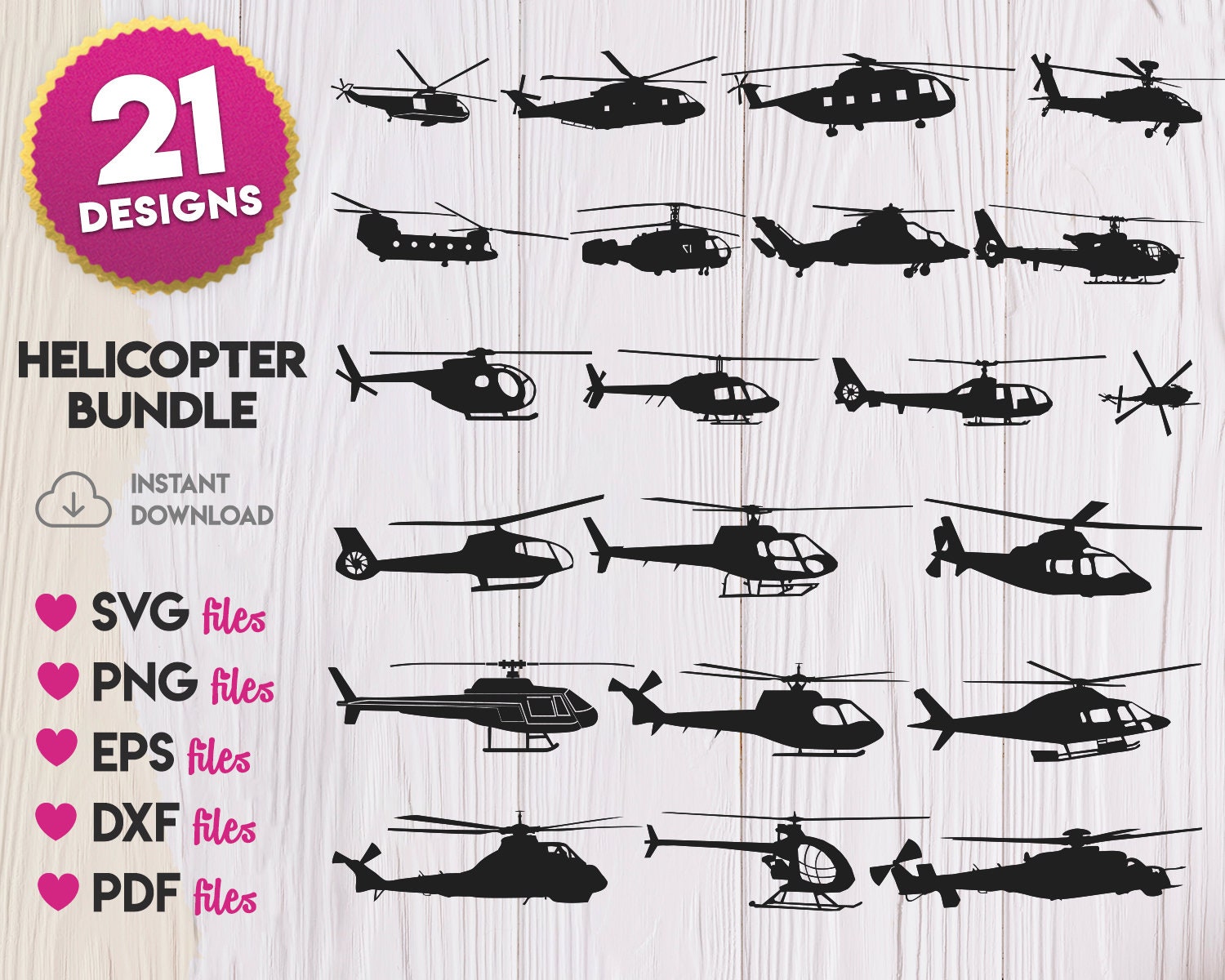 Helicopters SVG Bundle, Helicopters Silhouette Svg, Helicopters Vector ...