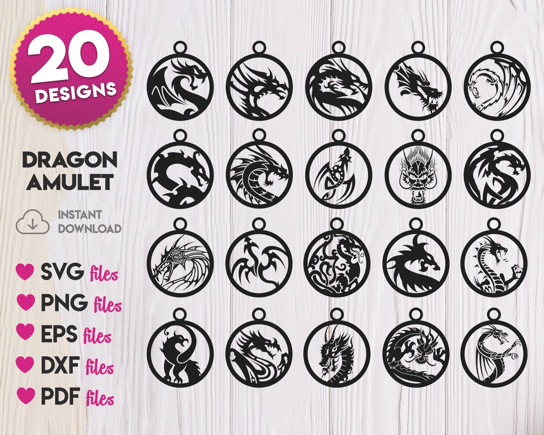 Dragon Amulet SVG Bundle, Dragon Amulet Drop SVG, Dragon Amulet ...