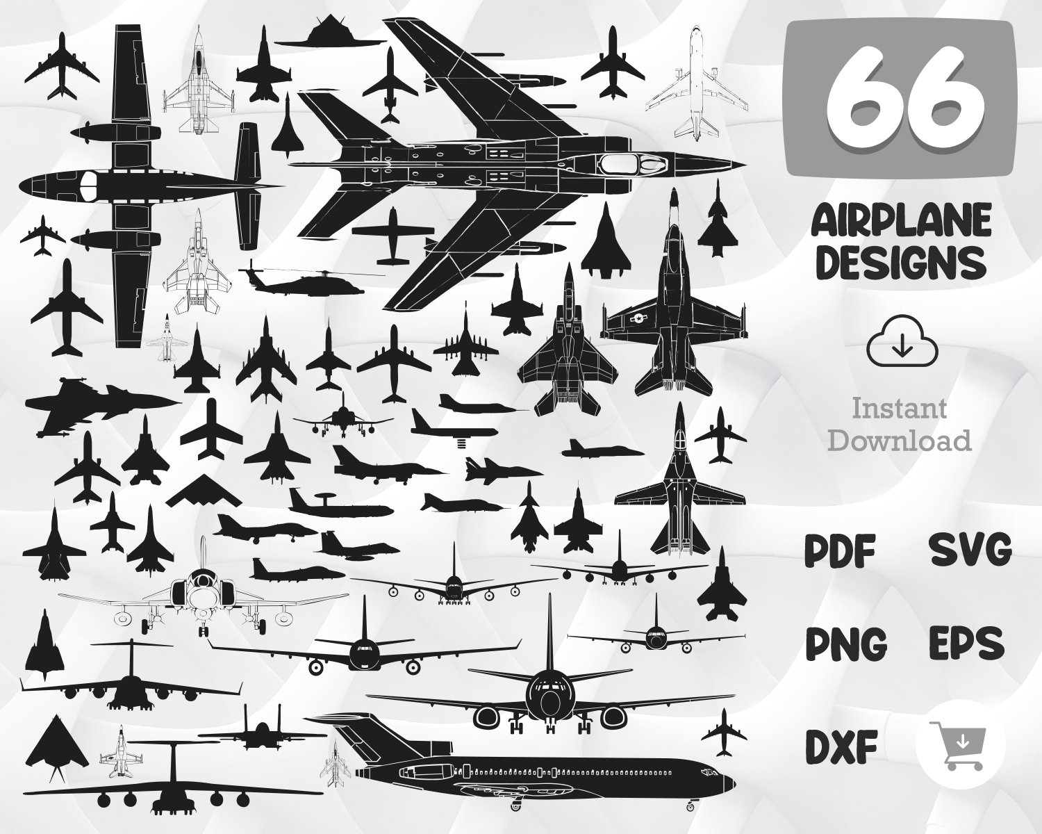 Airplane SVG Airplane Silhouette Airplane Vector Airplane | Etsy