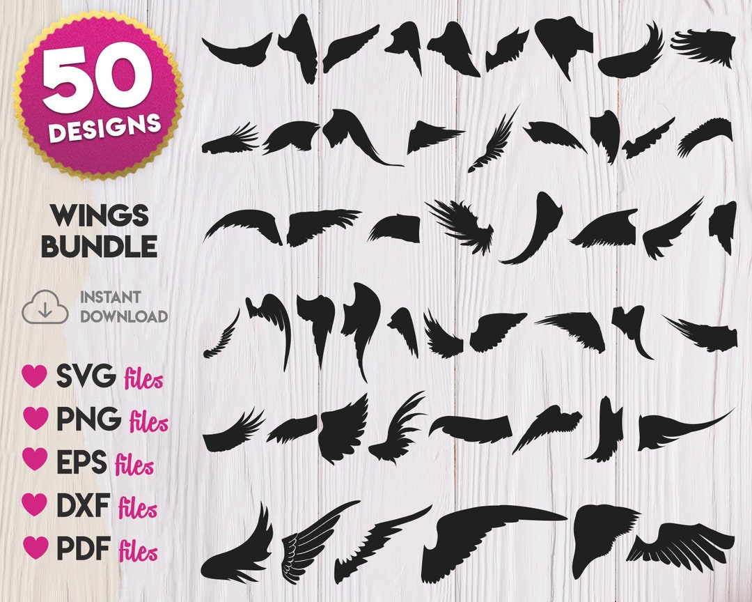 Wings SVG Bundle, Wings Silhouette Svg, Wings Vinyl, Wings Cricut ...