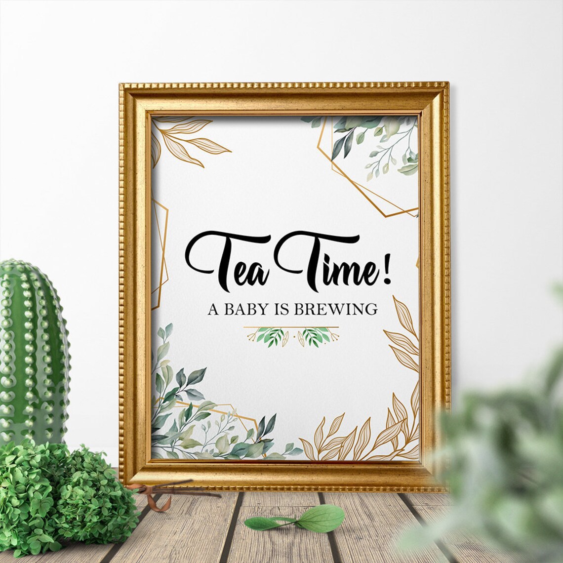 Tea Time Sign a Baby is Brewing Sign Printable, Baby Shower Print ...