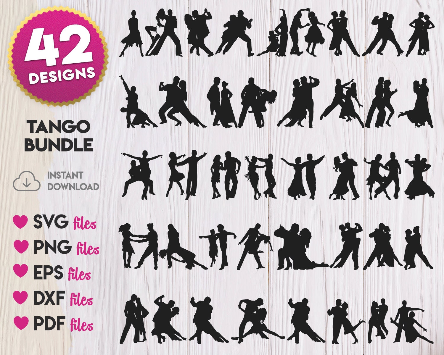 Tango Silhouette SVG, Tango SVG Bundle, Tango Dancer SVG, Tango Dance ...