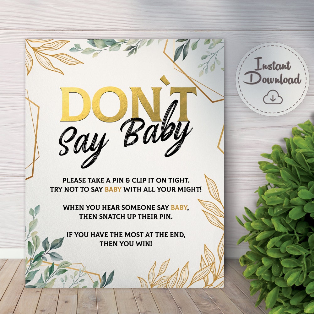 Dont Say Baby Sign, Don't Say Baby Game Printable Don't Say Baby Sign ...