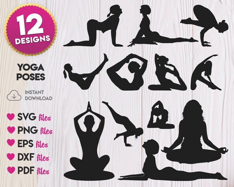 Yoga Poses SVG Bundle Yoga Poses Silhouette Svg Yoga Poses - Etsy