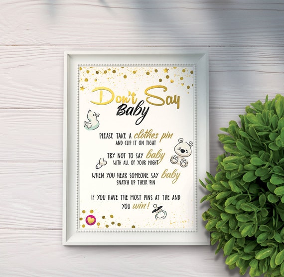 Dont Say Baby Don't Say Baby Game Printable Don't Say | Etsy
