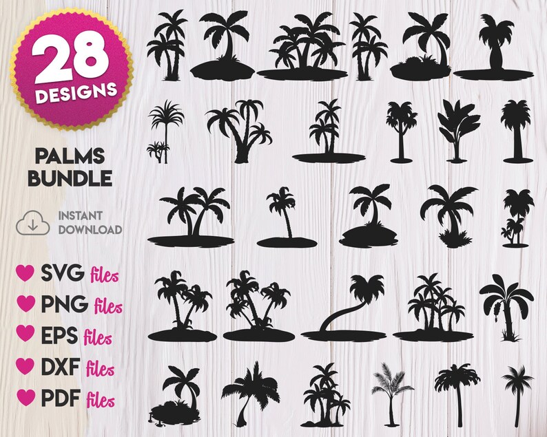 Palms SVG Bundle, Palms Silhouette Svg, Palm Vector, Palm Png, Palm Eps ...