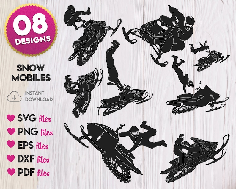X-tream Snowmobile SVG Bundle, Snowmobile Silhouette Svg - Etsy