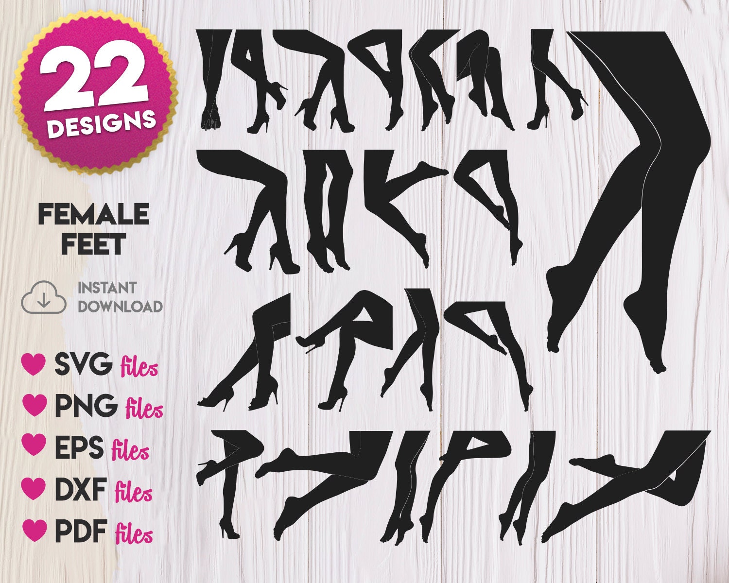 Female Feet Silhouette SVG Female Feet SVG Design Sexy Feet - Etsy