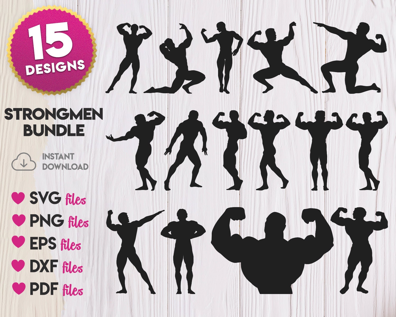 Bodybuilders SVG, Strongman SVG, Strongman Silhouette Svg - Etsy