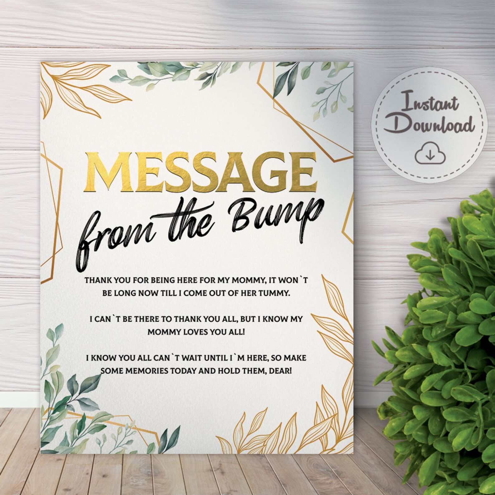 Message From the Bump Sign, Message From the Bump Printable Message ...