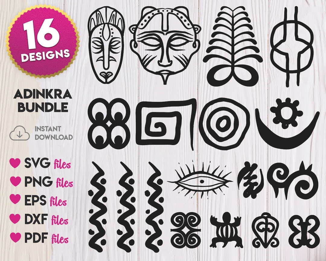 Adinkra Symbols SVG, Adinkra Cricut, Adinkra Vector, Adinkra Silhouette ...