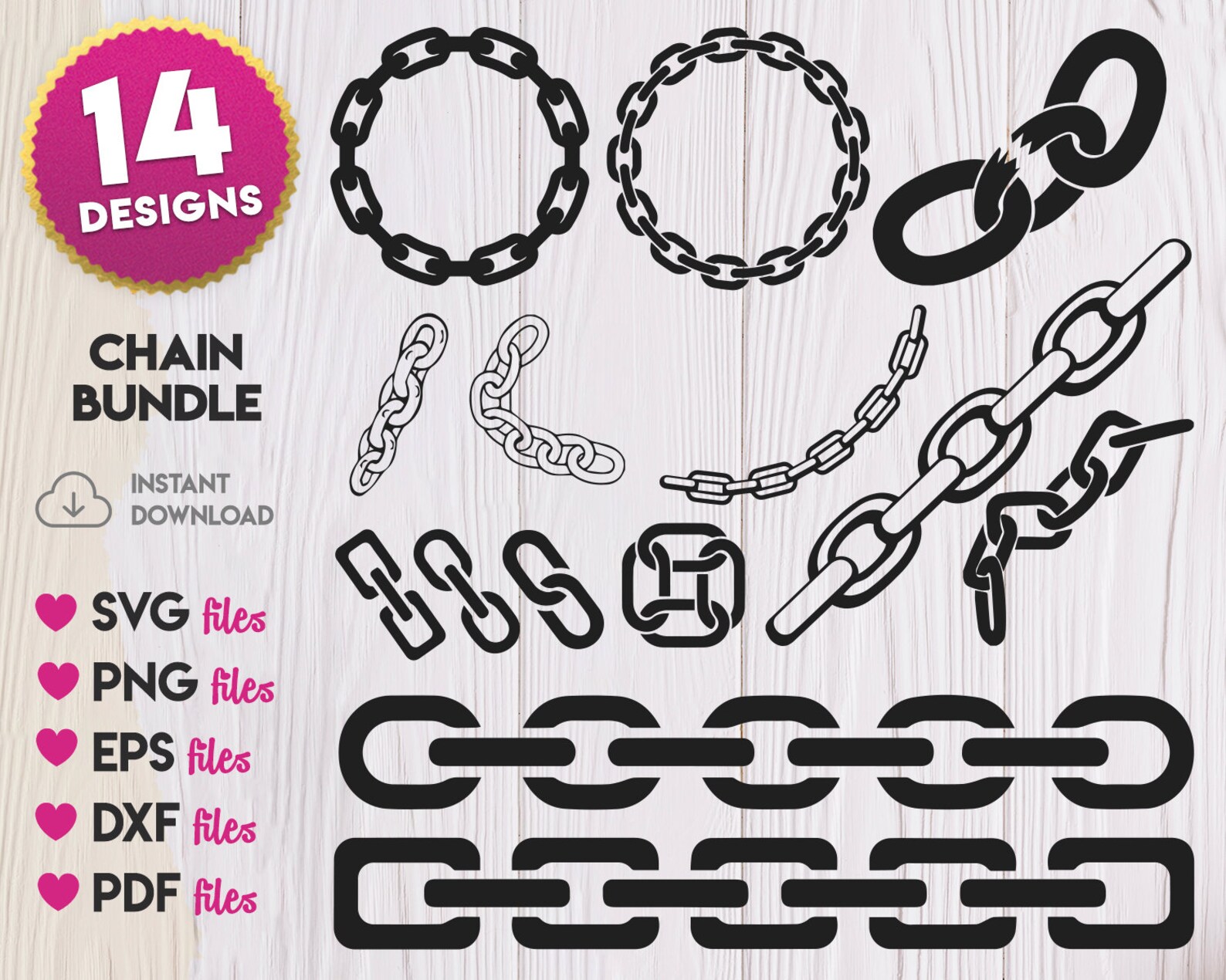 Chain SVG, Chain Silhouette SVG - Etsy