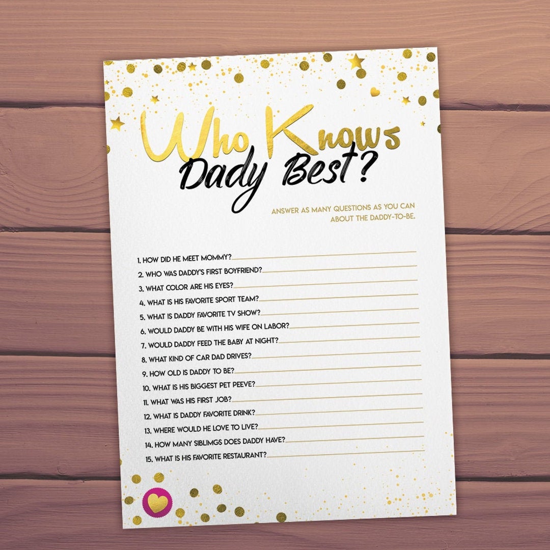 Who Knows Daddy Best, Who Knows Daddy Game, Who Knows Dad Best, Daddy ...