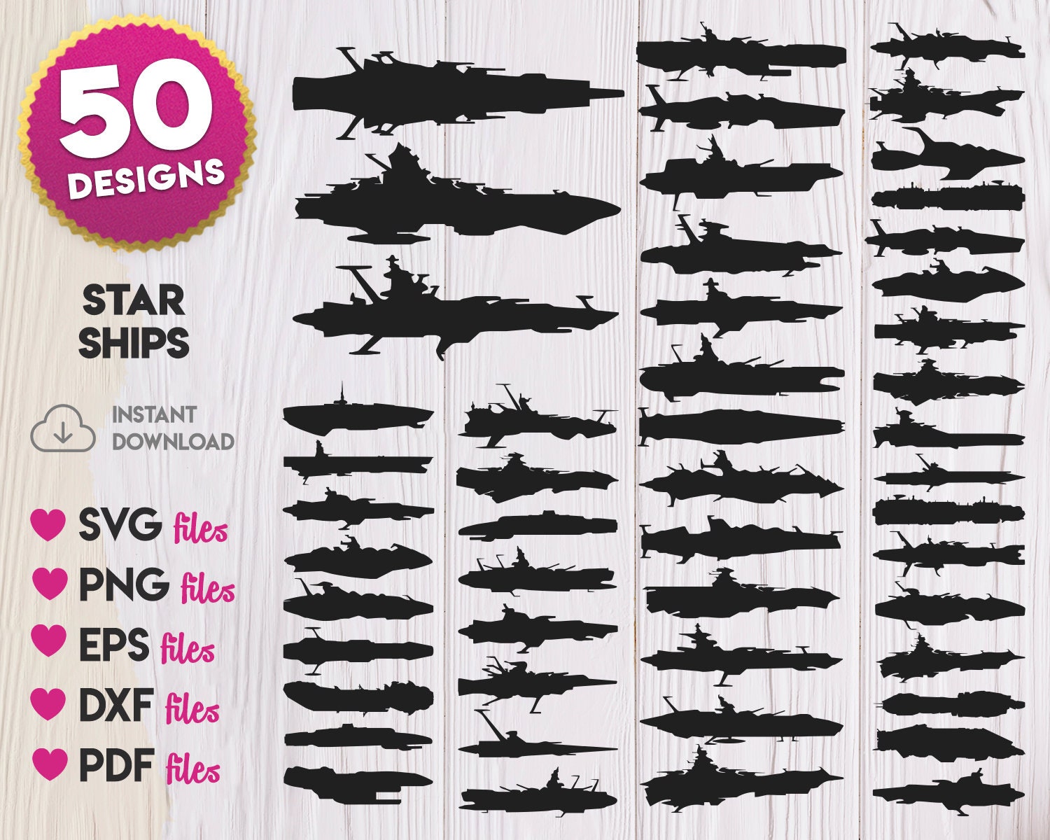 Spaceship Silhouette SVG, Spaceship SVG Bundle, Star War Ship SVG ...