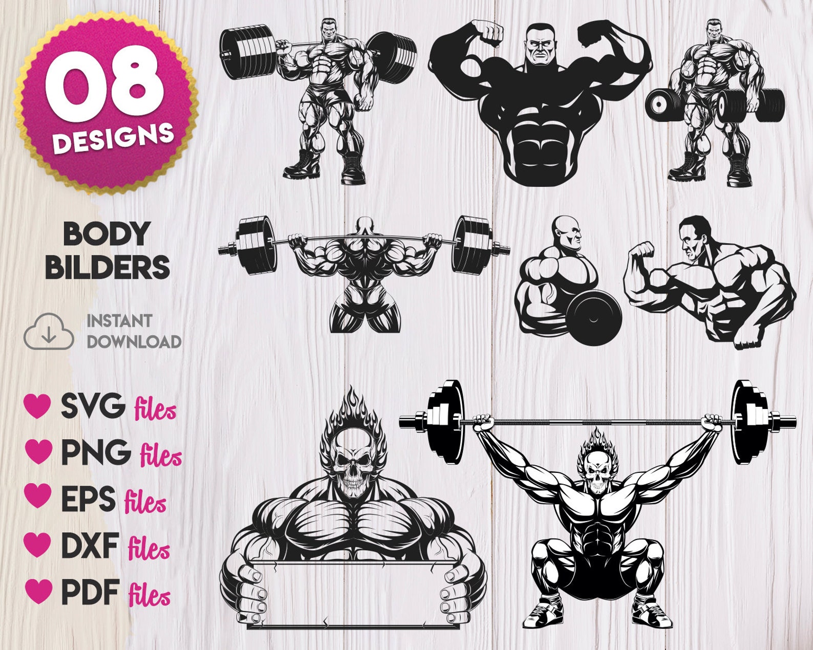 Bodybilders SVG Bodybilders Silhouette Svg Bodybilder SVG - Etsy