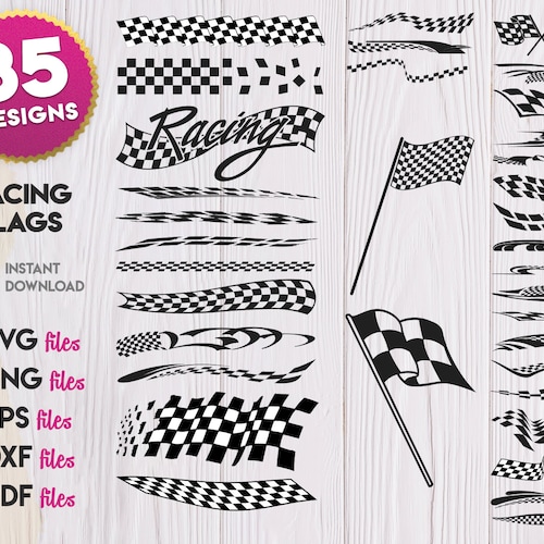 Racing Flags SVG Bundle Racing Flag Silhouette Svg Race Car - Etsy