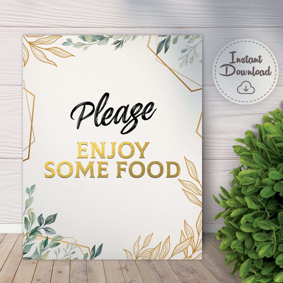 Please Enjoy Some Food Printable Sign, Baby Shower Sign, Printable ...