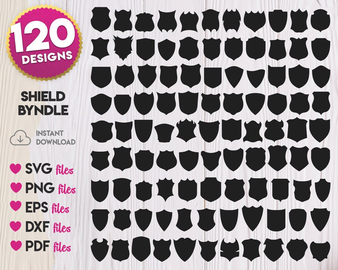 Shields Silhouette SVG, Shields SVG Bundle - Etsy