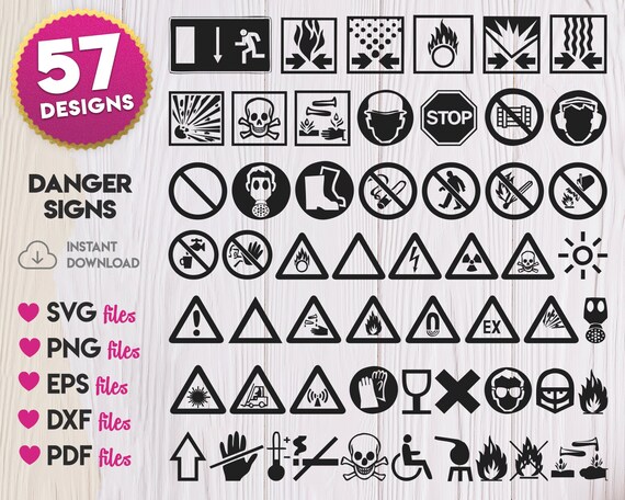 Danger Signs SVG Bundle Danger Signs Silhouette Svg Danger - Etsy