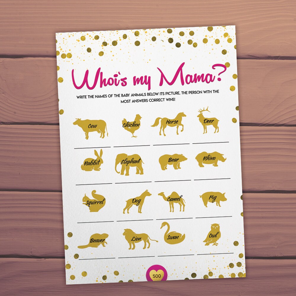 Who is My Mommy Animal Game, Printable Baby Games, Guess My Mama Game ...