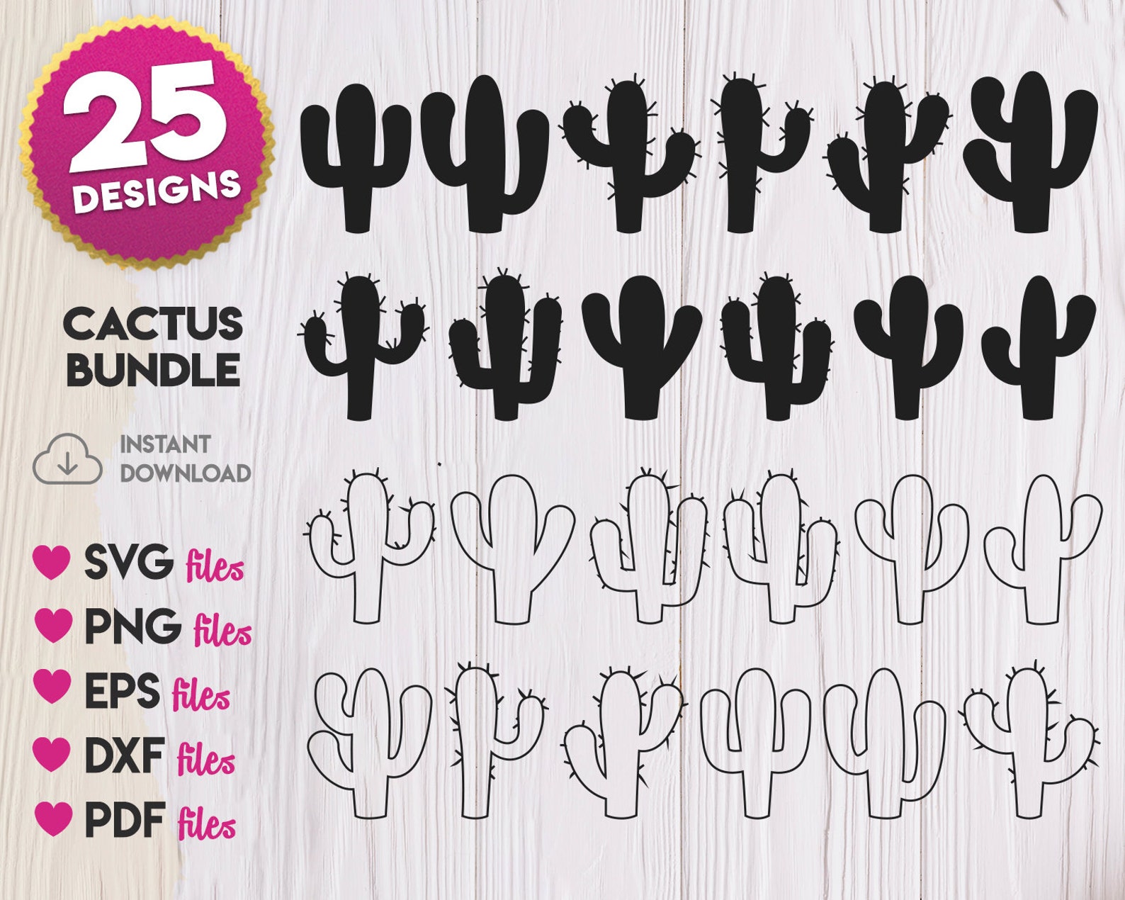 Cactus SVG, Cactus Silhouette Svg, Cactus Outline Svg - Etsy