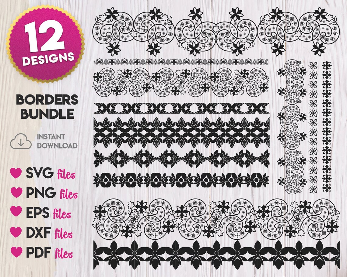 Borders SVG, Borders Silhouette Svg, Borders Cricut Svg - Etsy