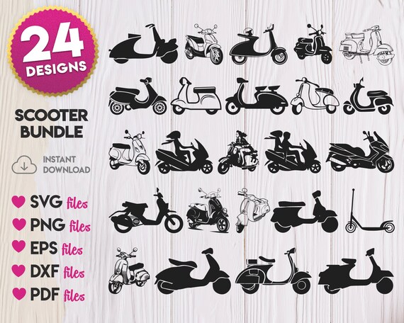 Scooter SVG Bundle Scooter Silhouette Svg Scooter SVG Cut - Etsy