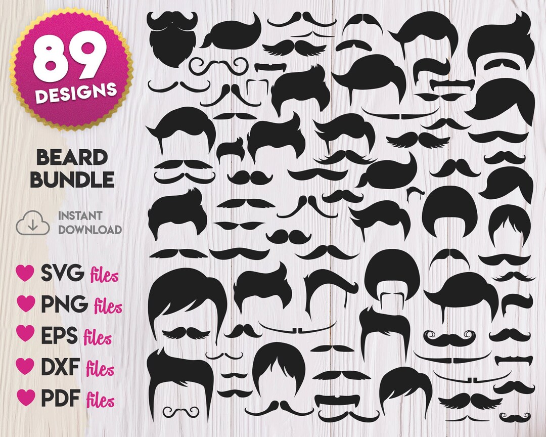 Beard SVG, Beard Silhouette, Beard Vector, Beard Print, Beard Cut ...