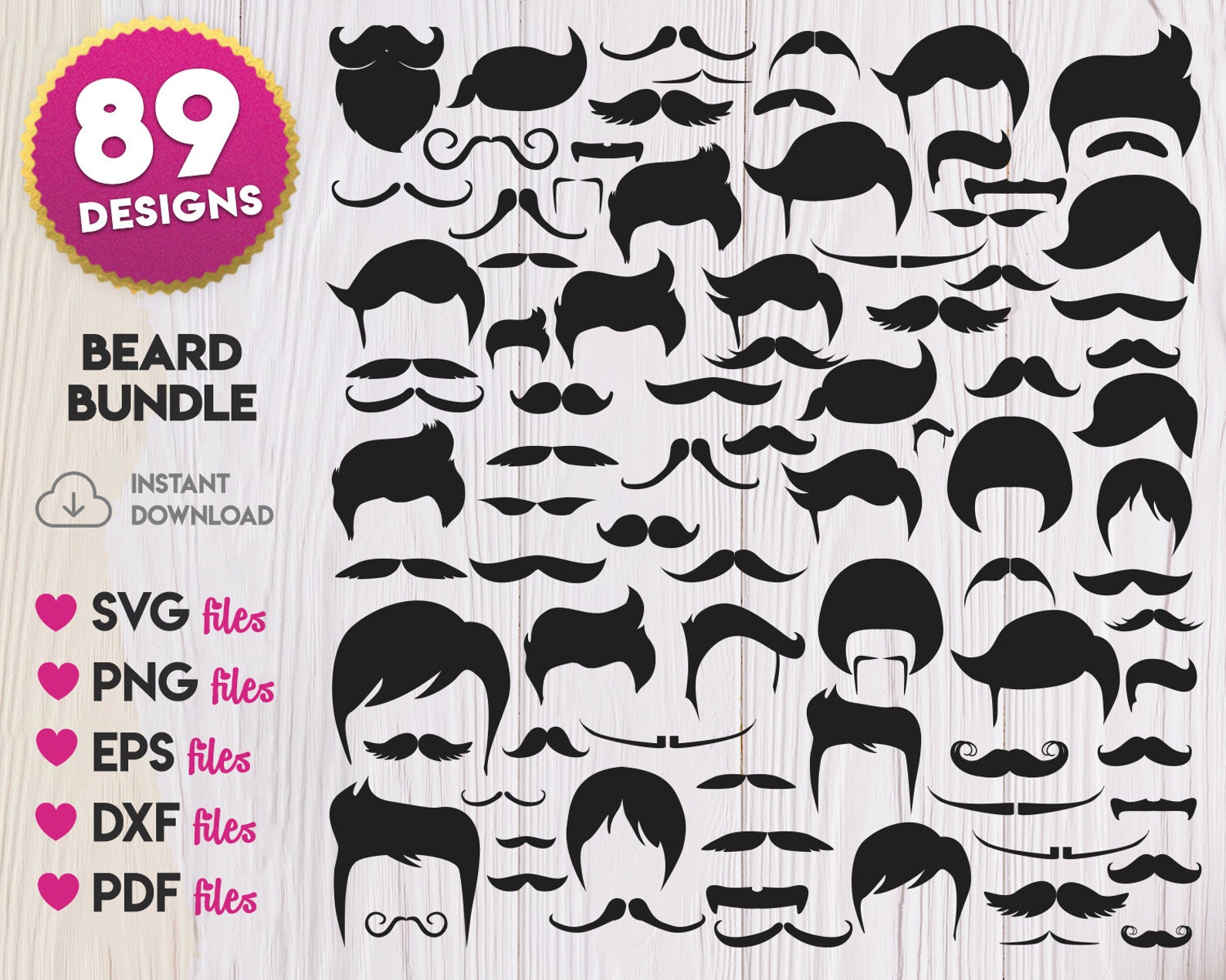 Beard SVG, Beard Silhouette, Beard Vector, Beard Print, Beard Cut ...