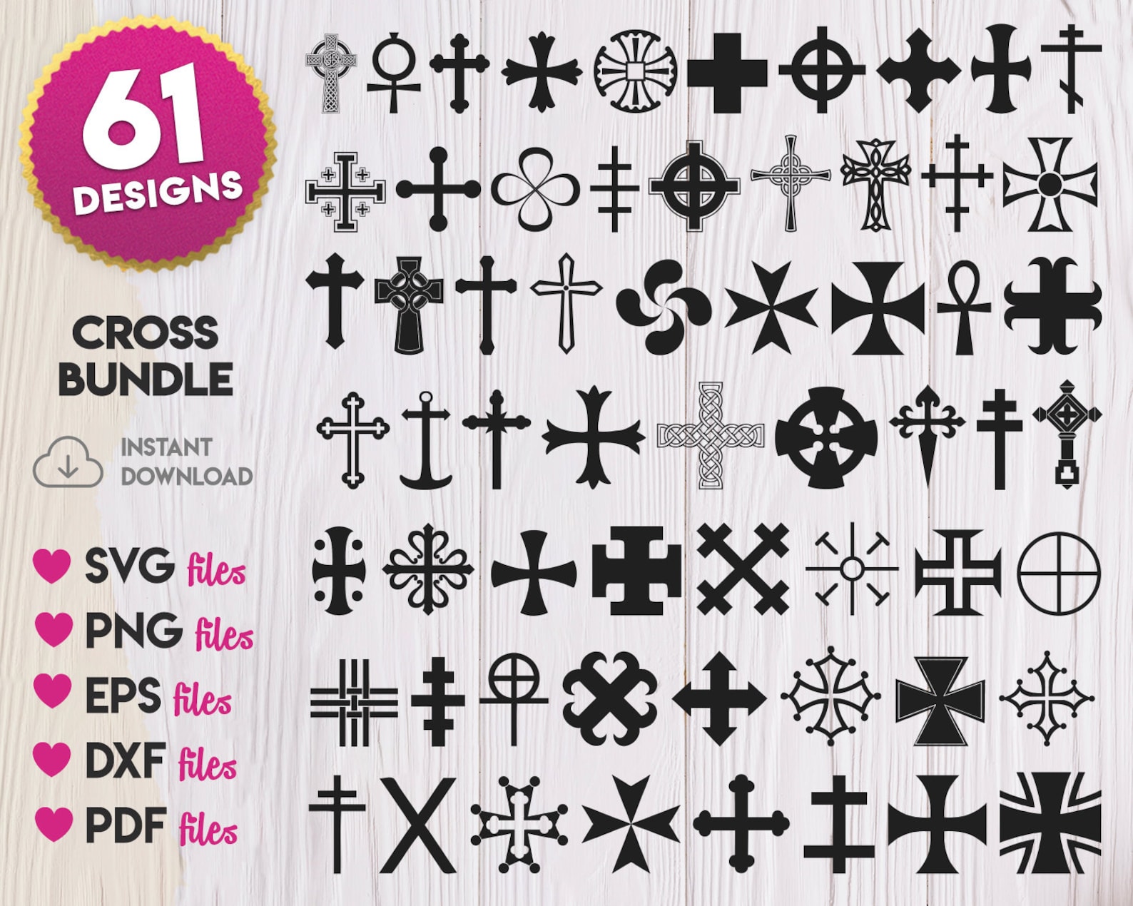 Cross SVG Bundle, Cross Silhouette Svg, Cross Cricut, Cross Vector ...