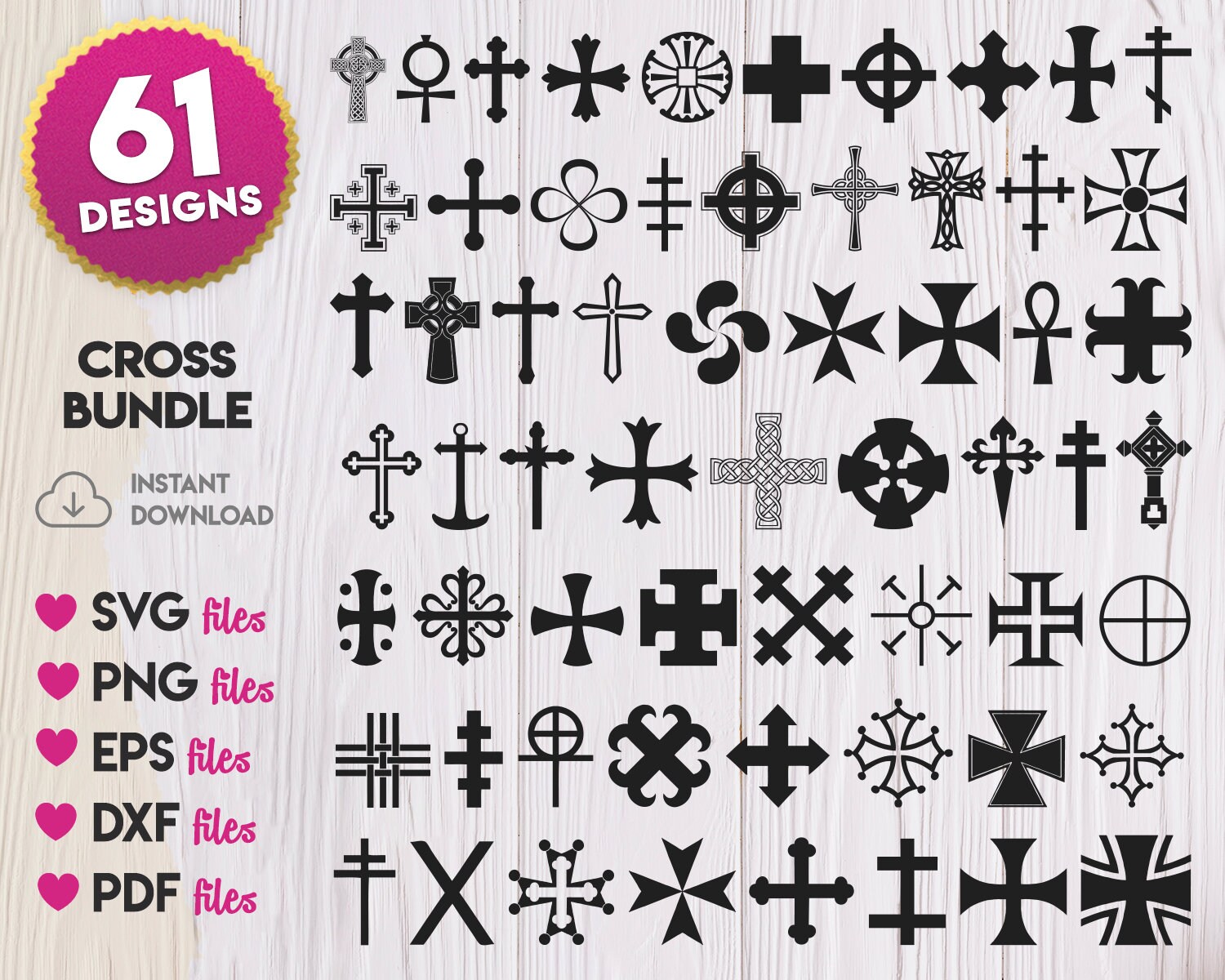 Cross SVG Bundle, Cross Silhouette Svg, Cross Cricut, Cross Vector ...