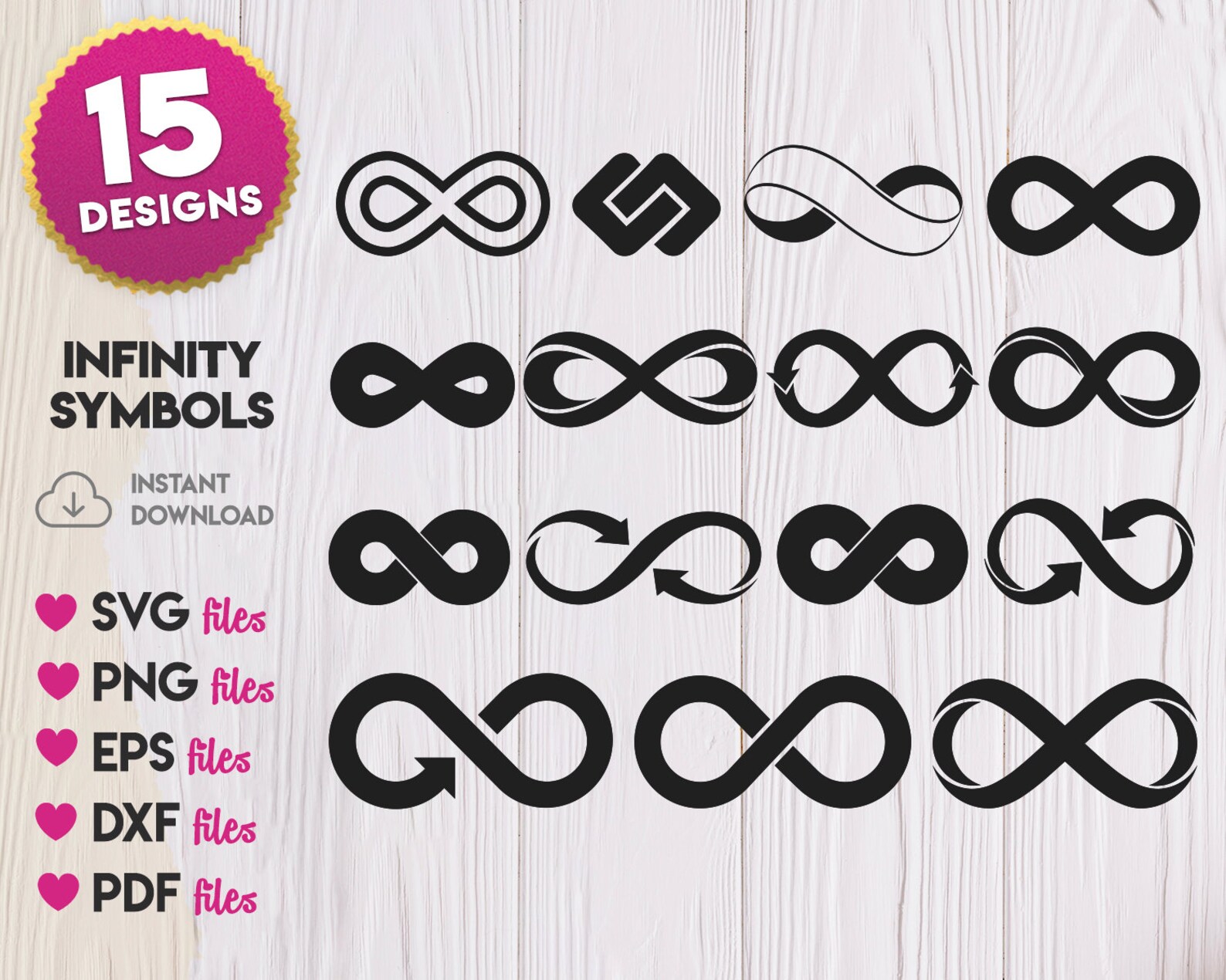Infinity Symbols SVG, Infinity Symbols Silhouette Svg, - Etsy