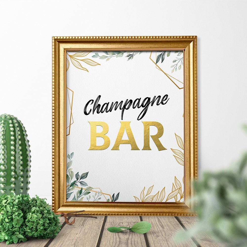 Champagne Bar Sign Printable Bridal Shower Sign Printable - Etsy