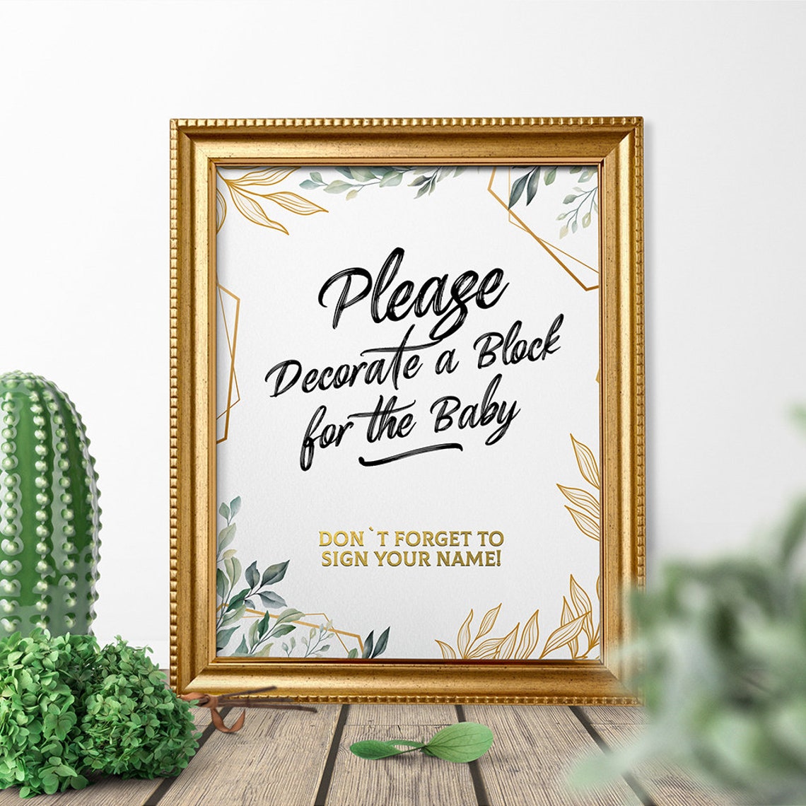 Please Decorate a Block for the Baby Sign Printable, Baby Shower Sign ...