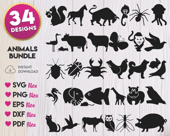Tiere SVG Tiere Silhouette Tiere SVG Bundle Tiere Clipart - Etsy.de