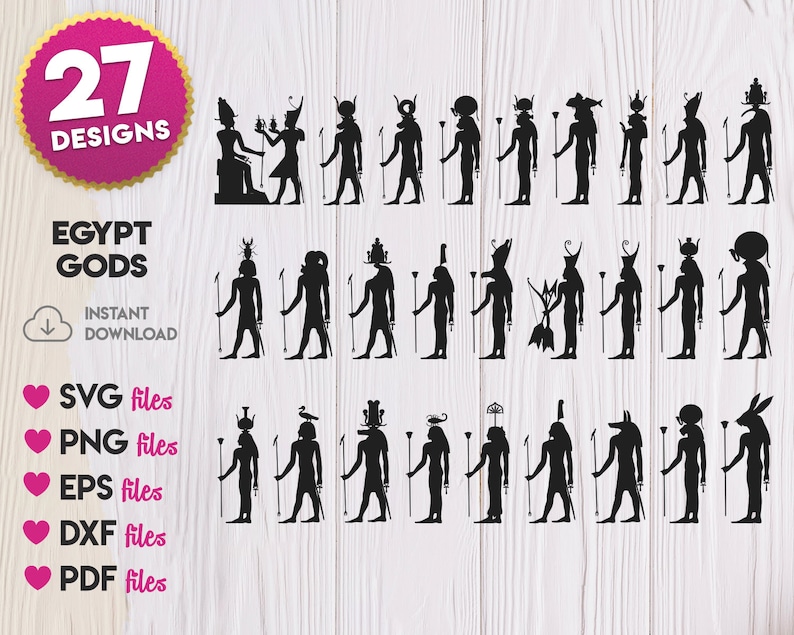 Egypt Gods SVG Bundle, Egypt Gods Silhouette Svg, Osiris, Isis, Horus ...