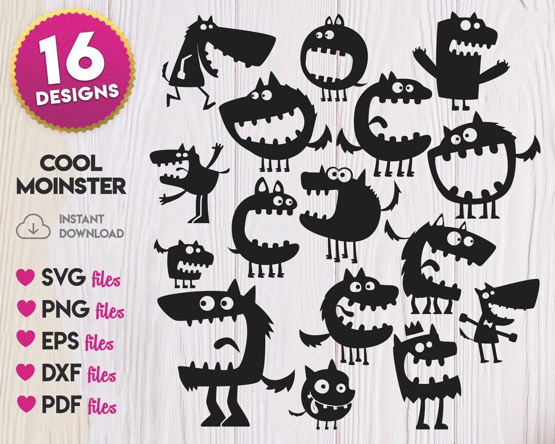 Cool Monster SVG Design, Monster SVG Silhouette, Monster Vector ...