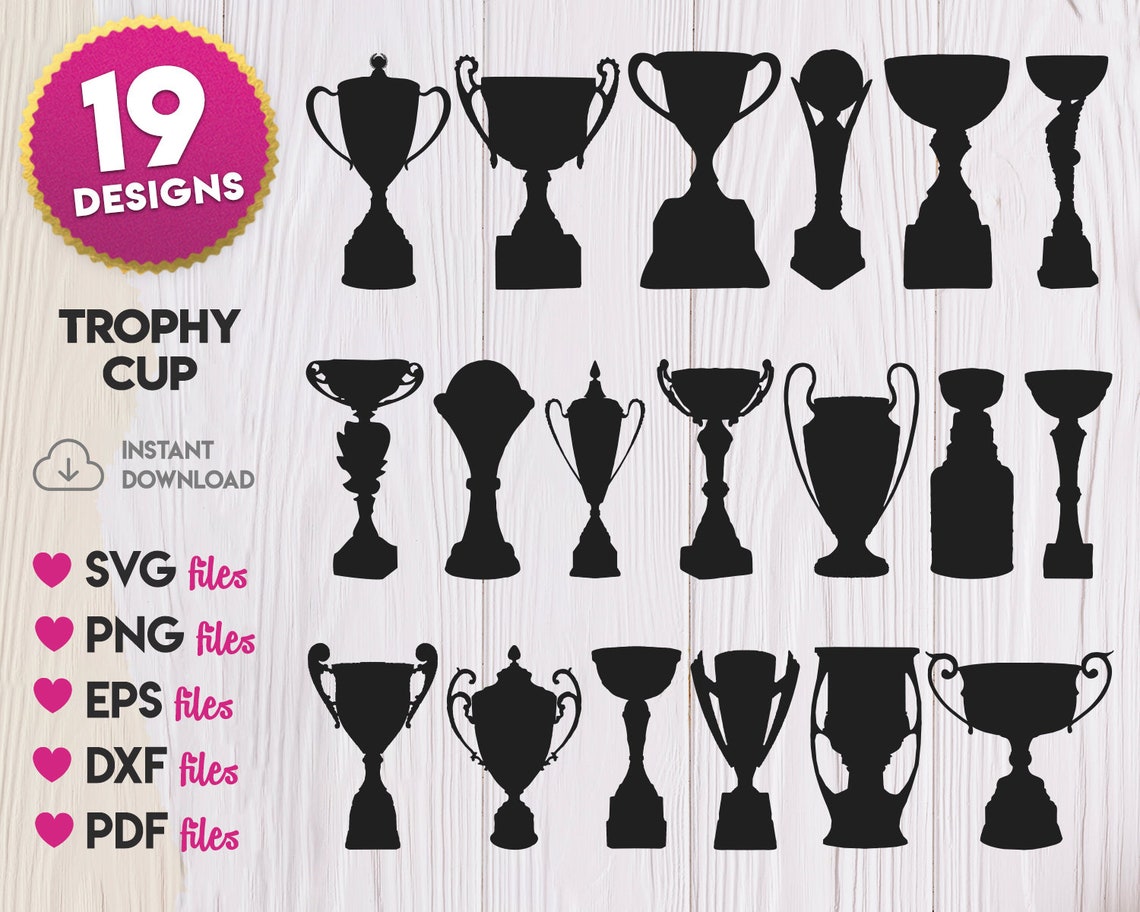 Trophy Cup SVG Bundle, Trophy PNG, Trophy Vector, Prize Silhouette ...