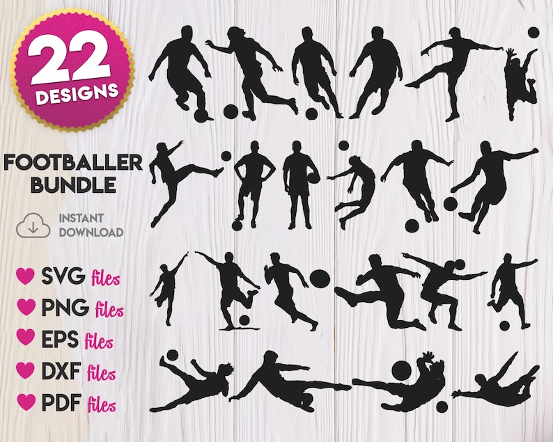 Footballers Silhouette Svg, Footballers SVG, Football Players SVG ...