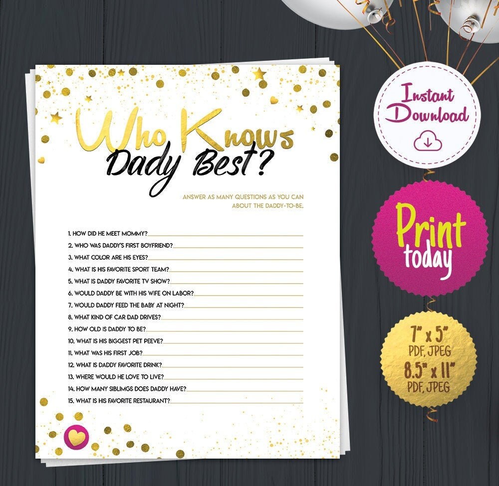 Who Knows Daddy Best, Who Knows Daddy Game, Who Knows Dad Best, Daddy ...