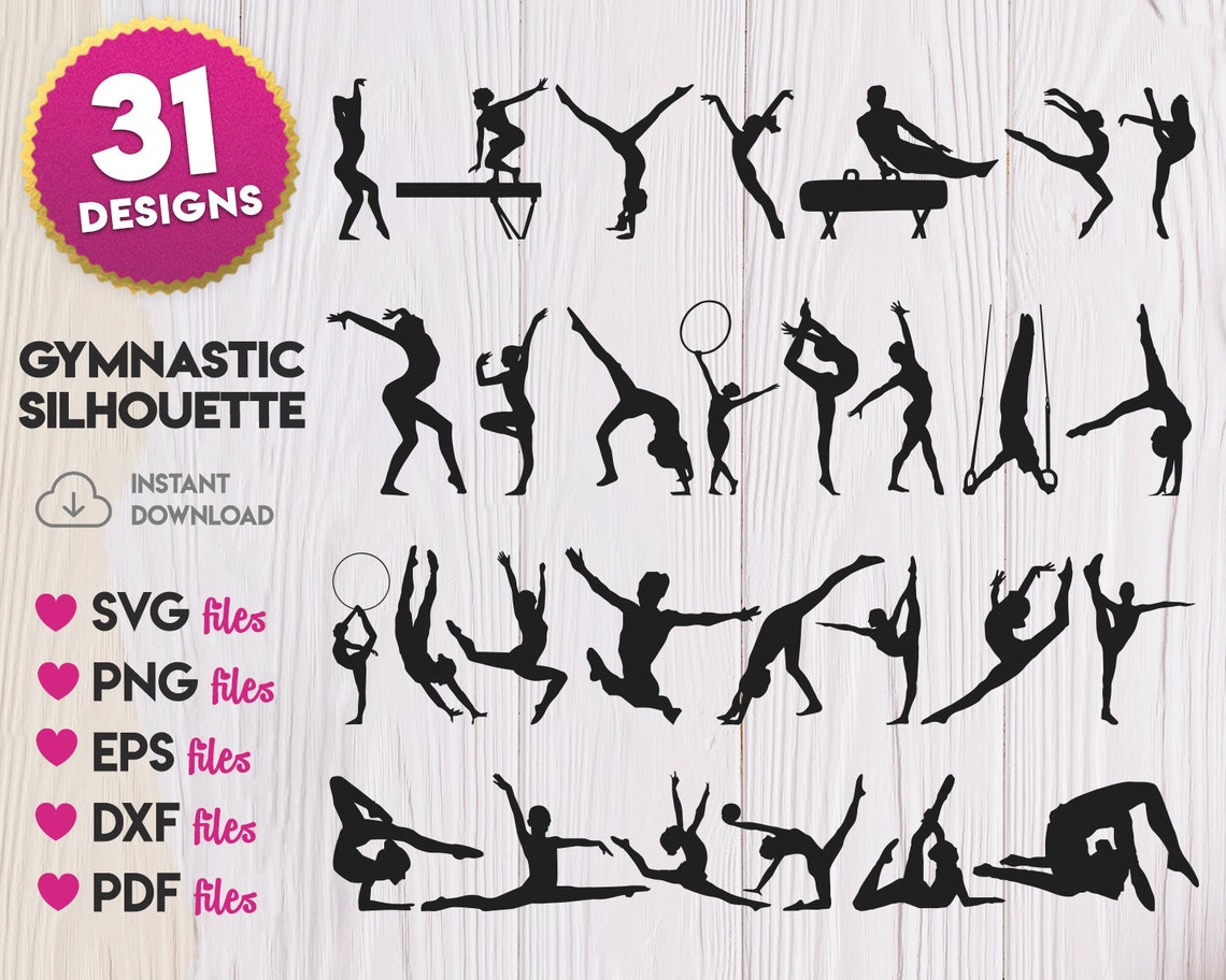 Gymnastic Silhouette Svg, Gymnastic SVG Bundle, - Etsy