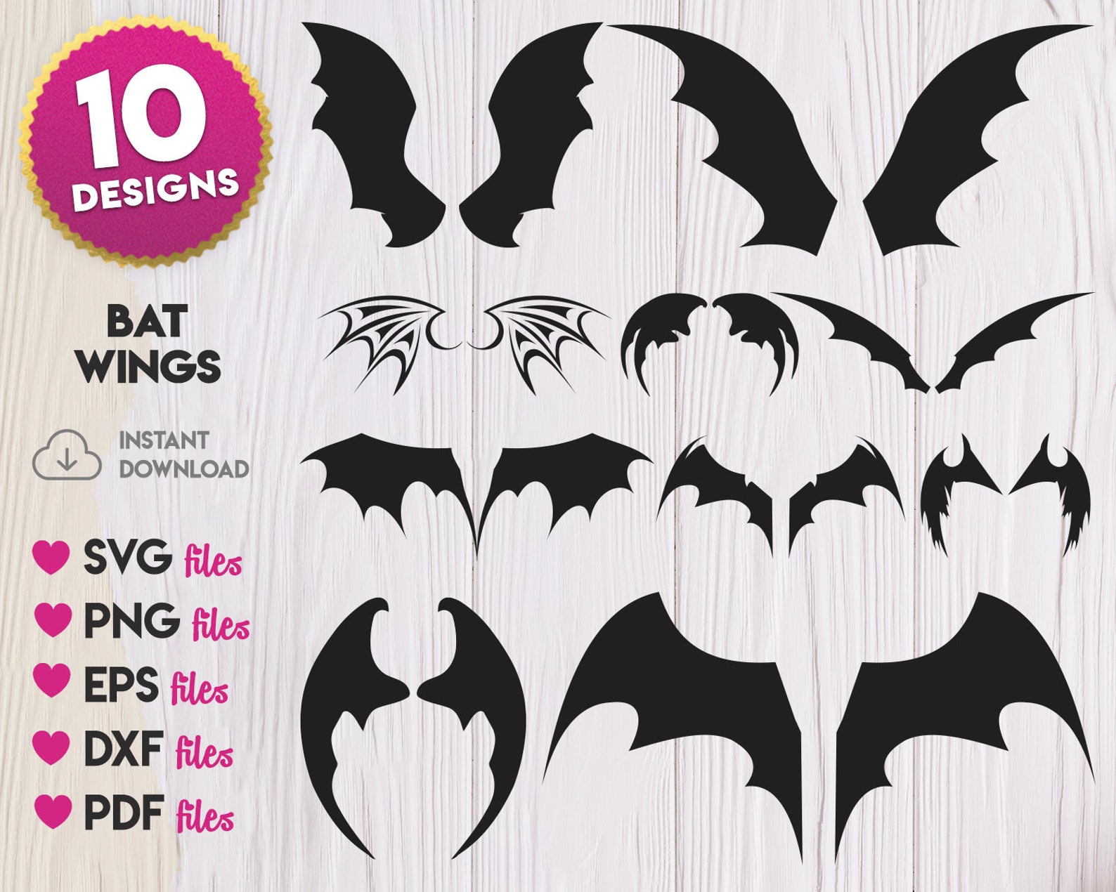 Bat Wings SVG - Etsy