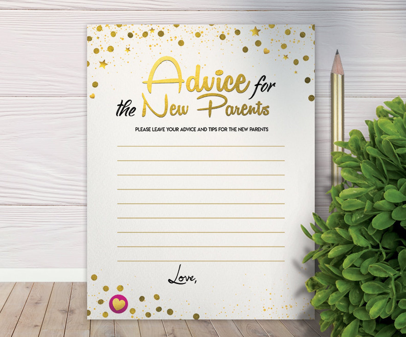 Advice for the New Parents, Baby Shower Advice, Parents Advice Card ...