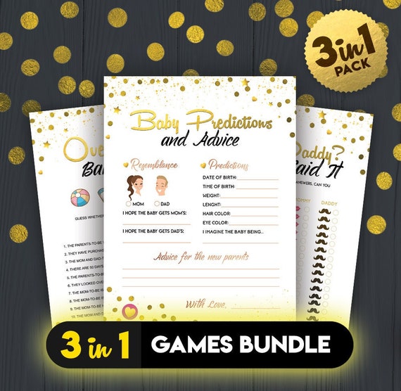 3in1 Baby Predictions Baby Shower Game Mommy or Daddy Baby | Etsy
