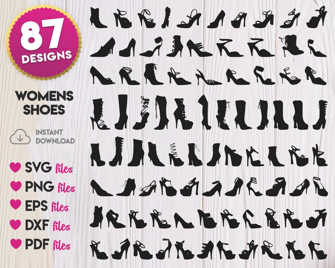 Womens Shoes SVG Bundle, Womens Shoes Silhouette Svg, Womens Shoes ...